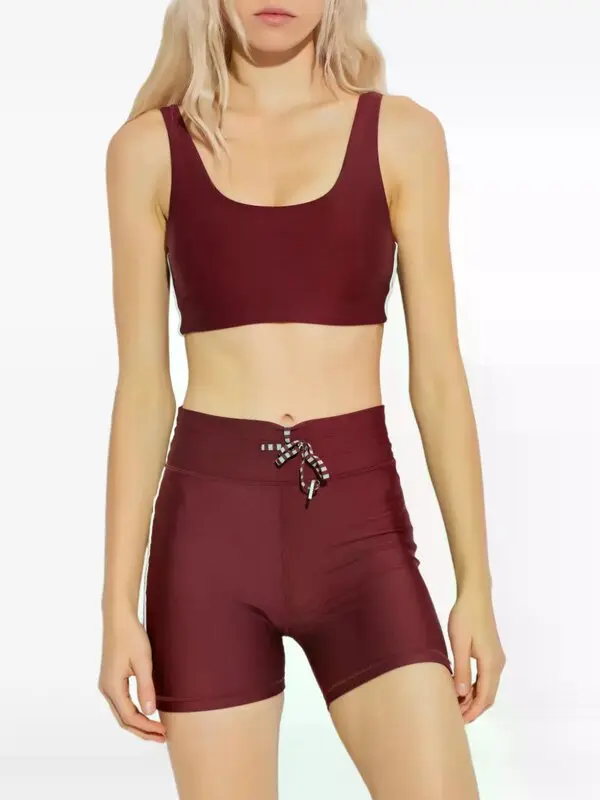 The Upside Oxford Stripe-detail Sports Bra - Red
