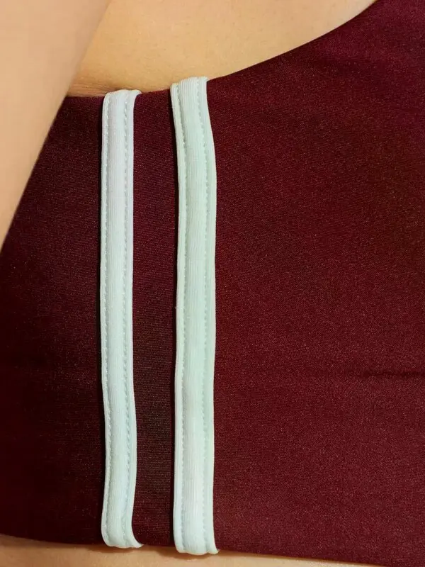 The Upside Oxford Stripe-detail Sports Bra - Red