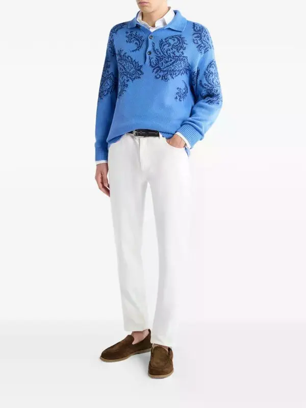 Etro Jacquard Knit Polo Sweater