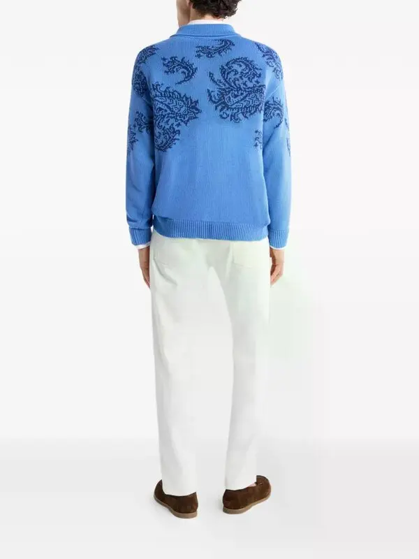Etro Jacquard Knit Polo Sweater