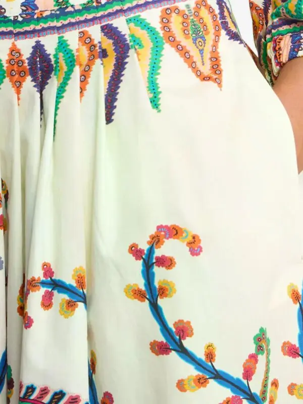 Etro Floral Paisley-print Pleated Midi Skirt - Neutrals