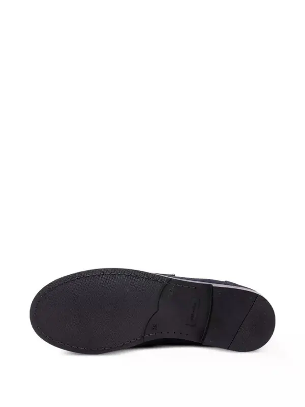 POCHE PARIS Suede Round-toe Loafers - Blue