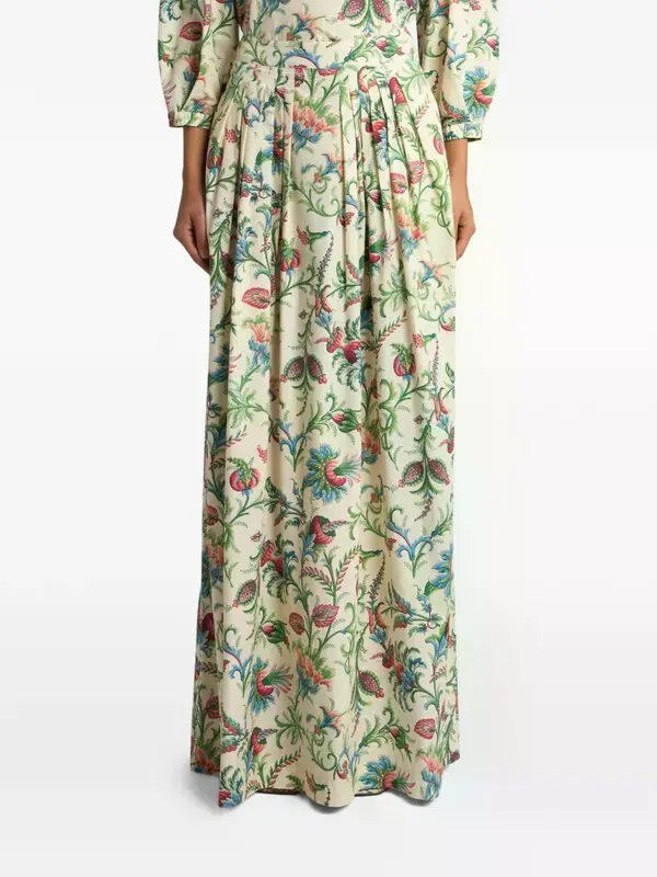 Etro Pleated Maxi Skirt - Neutrals