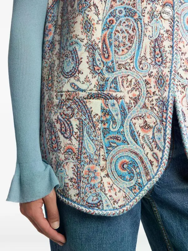 Etro Floral Paisley-motif Jacquard Waistcoat - Neutrals
