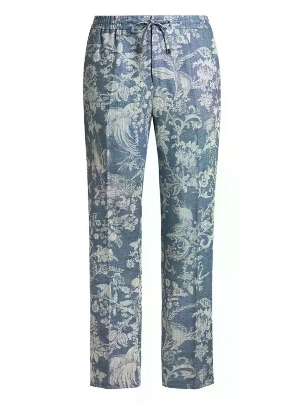Etro Jacquard Floral Trousers