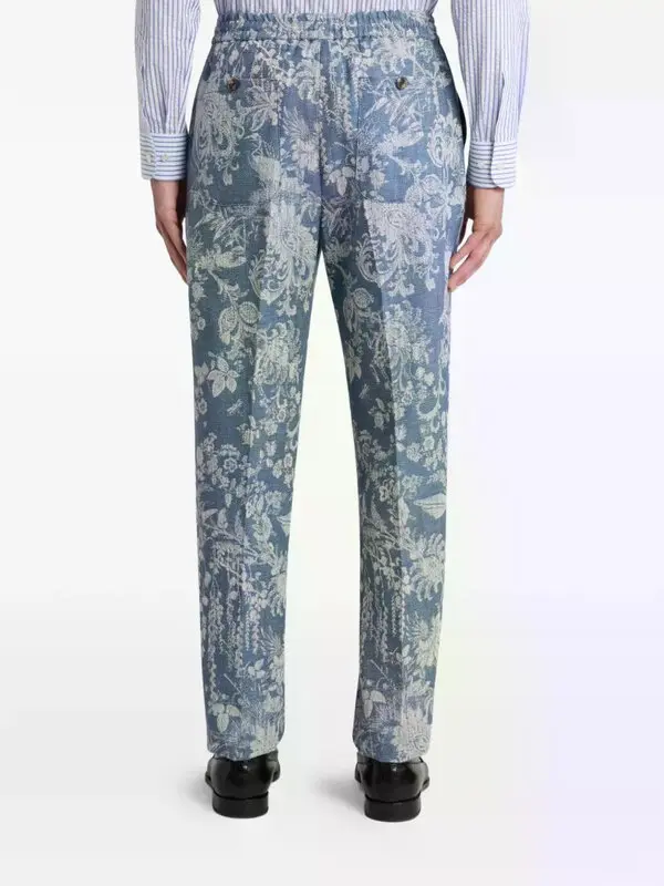 Etro Jacquard Floral Trousers