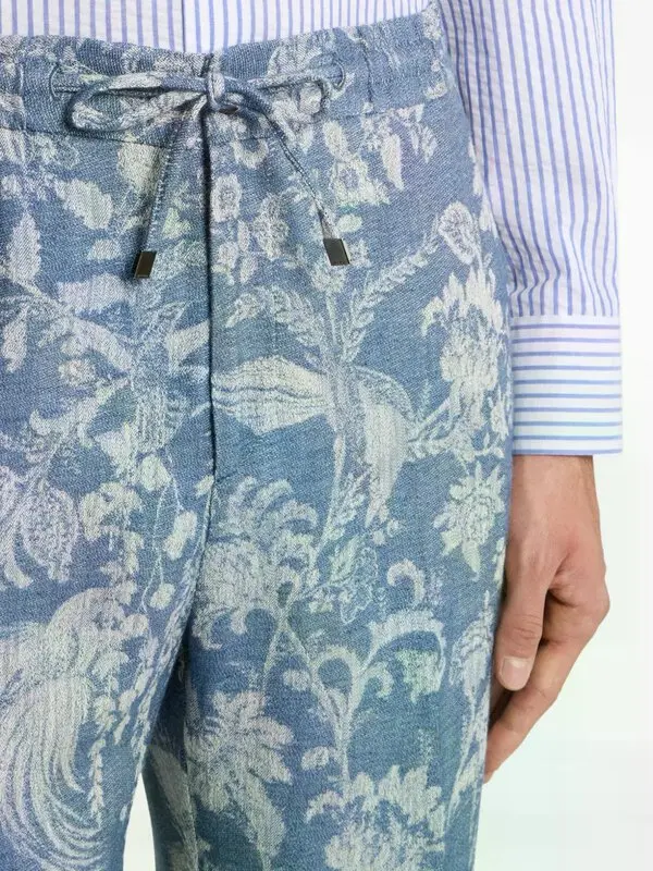 Etro Jacquard Floral Trousers