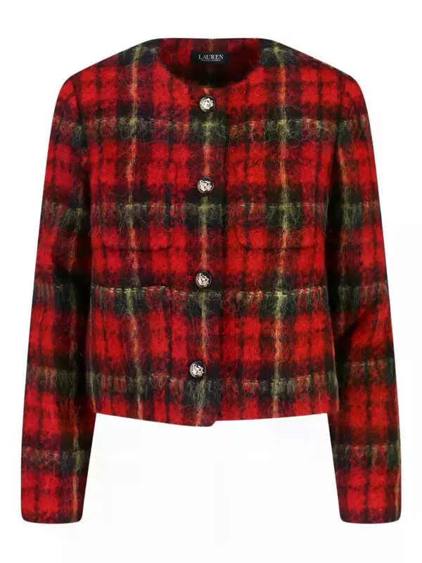 Ralph Lauren Plaid Tweed Jacket - Red