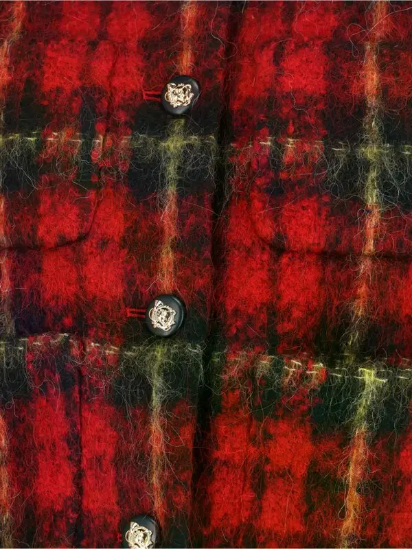 Ralph Lauren Plaid Tweed Jacket - Red