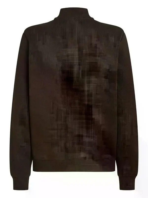 Karl Lagerfeld Logo-embroidered Half-zip Sweatshirt - Brown