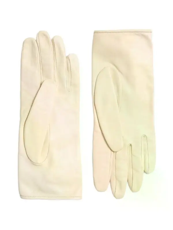 Valentino Garavani Vlogo Signature Nappa Leather Gloves With Bows - Neutrals