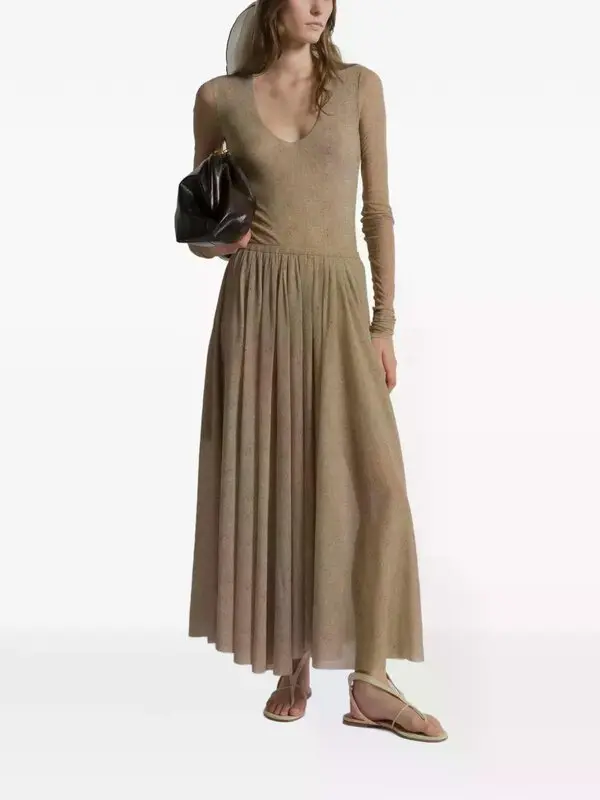 Alberta Ferretti Pleated Midi Skirt
