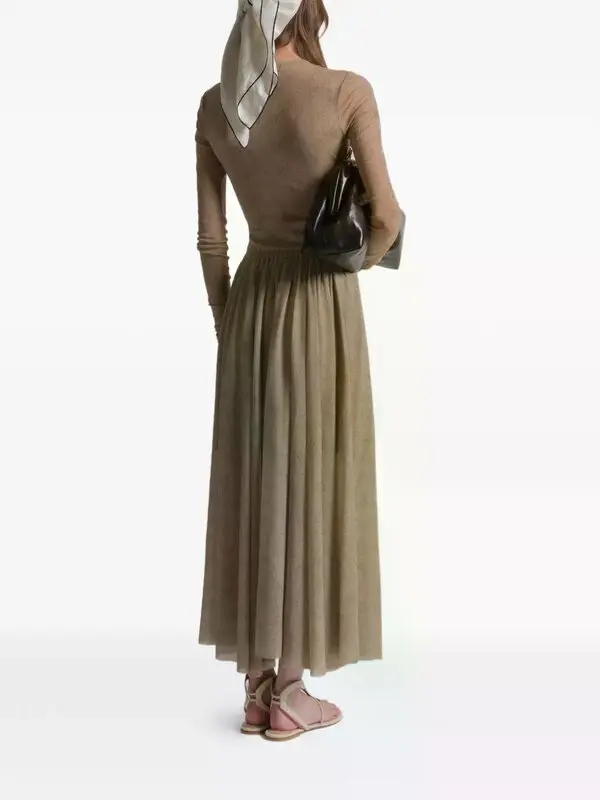 Alberta Ferretti Pleated Midi Skirt
