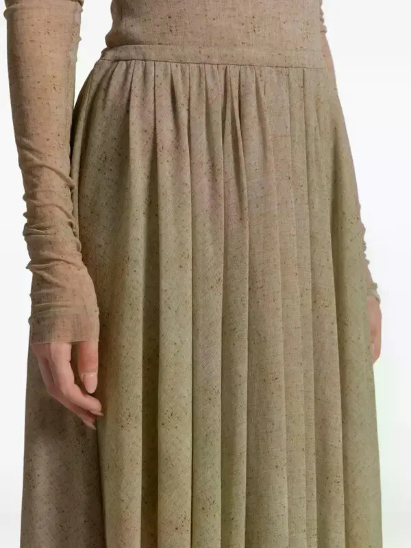 Alberta Ferretti Pleated Midi Skirt