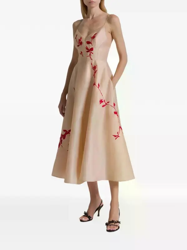 Alberta Ferretti Floral Print Midi Dress