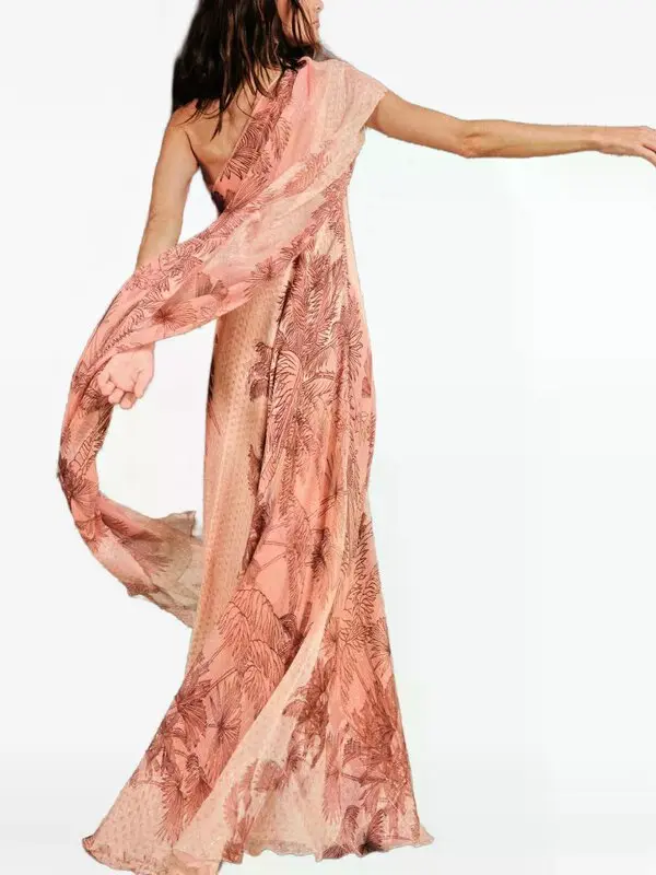 Johanna Ortiz One-shoulder Printed Maxi Dress - Neutrals
