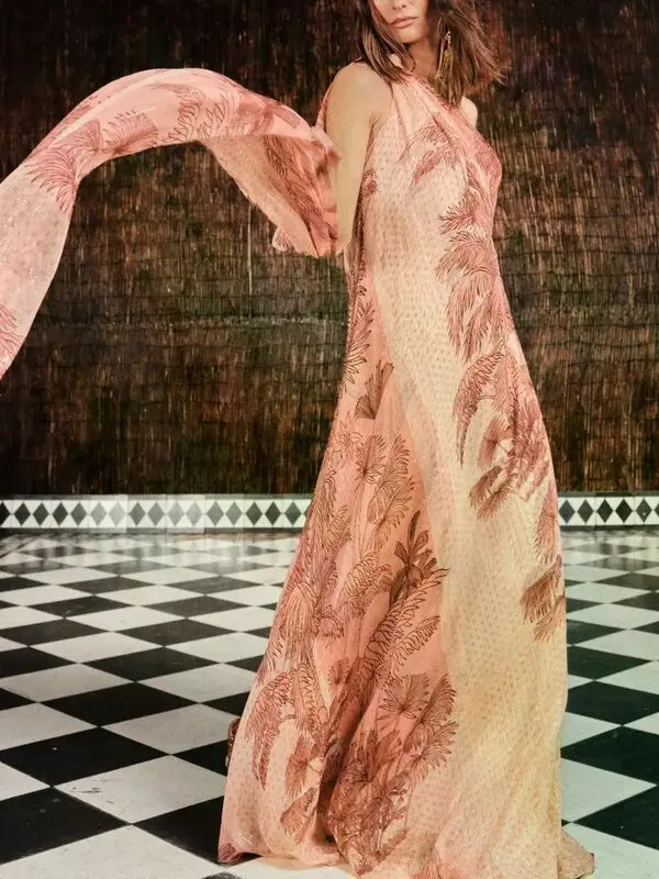 Johanna Ortiz One-Shoulder Printed Maxi Dress - Neutrals | Editorialist