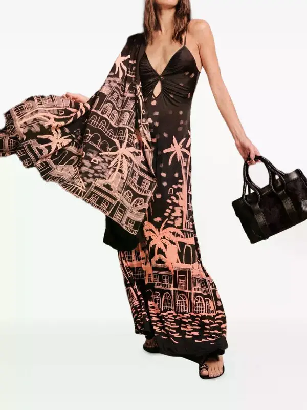 Johanna Ortiz Nuestra Tierra Printed Maxi Dress - Black
