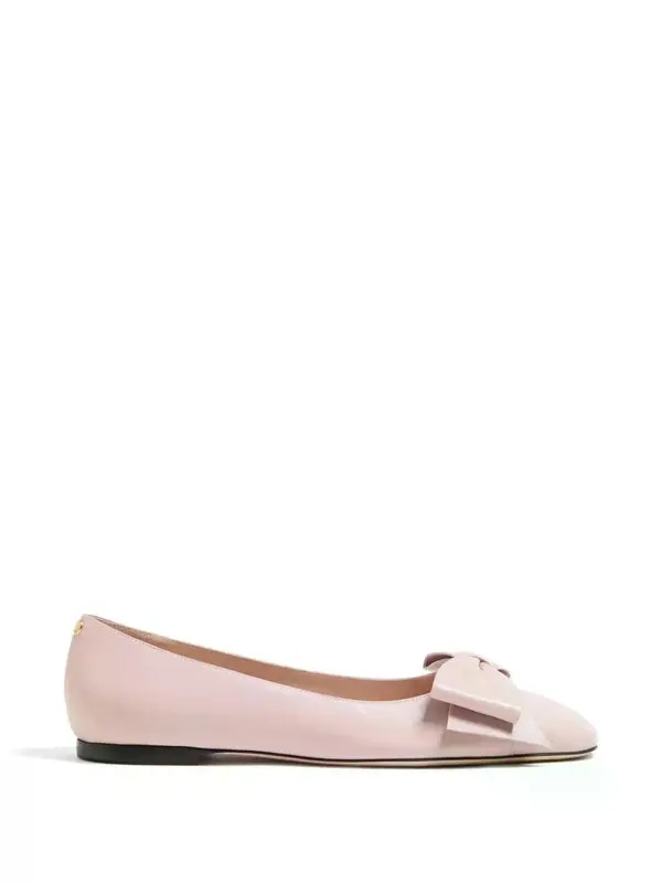 Valentino Garavani Kidskin Ballerina With Bow Detail - Pink