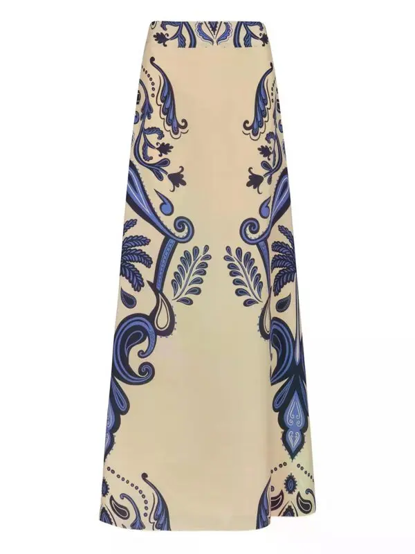 Johanna Ortiz Everywhere Paisley Maxi Skirt - Neutrals