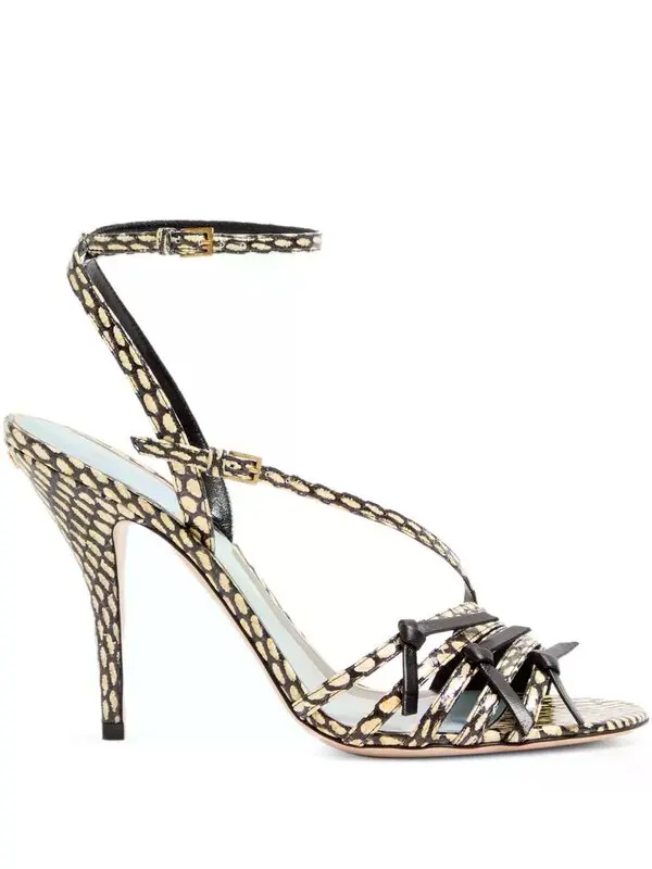 Valentino Garavani Nodine Elaphe Sandals - Black