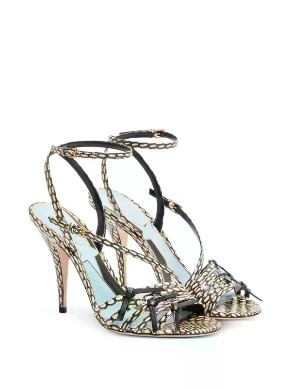 Valentino Garavani Nodine Elaphe Sandals - Black