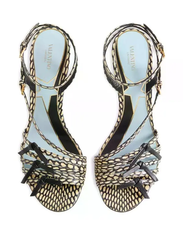 Valentino Garavani Nodine Elaphe Sandals - Black