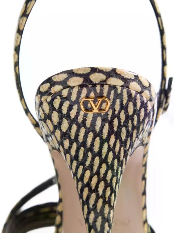Valentino Garavani Nodine Elaphe Sandals - Black