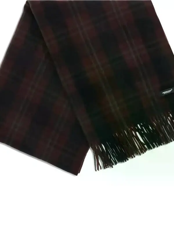 UNDERCOVERISM Fringed Checked Scarf