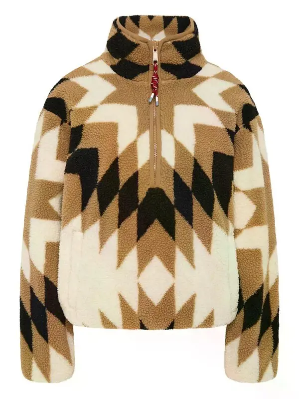 The Upside Harlow Geometric-pattern Ski Top - Neutrals