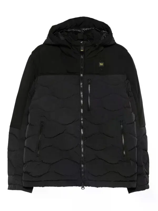 BLAUER. Hooded Quilted Jacket - Black