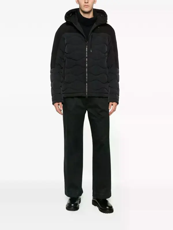 BLAUER. Hooded Quilted Jacket - Black