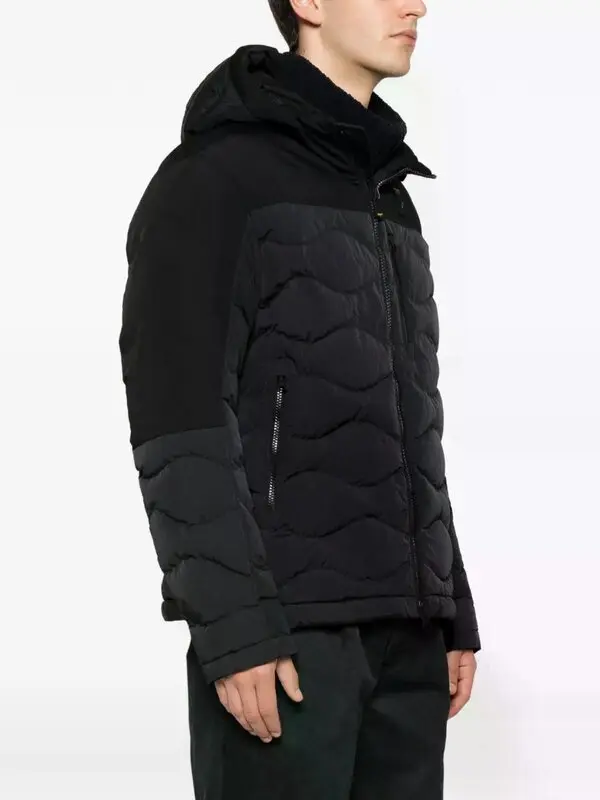 BLAUER. Hooded Quilted Jacket - Black