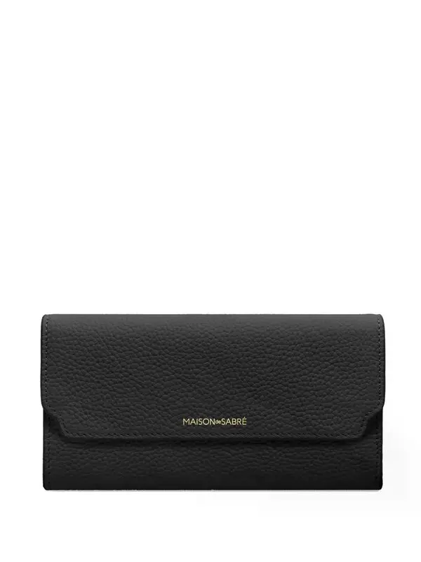 MAISON DE SABRE Flap Leather Long Wallet - Black