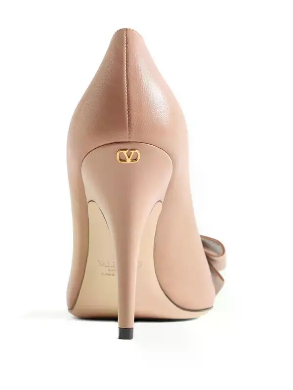 Valentino Garavani Bowow Leather Heeled Pumps - Neutrals