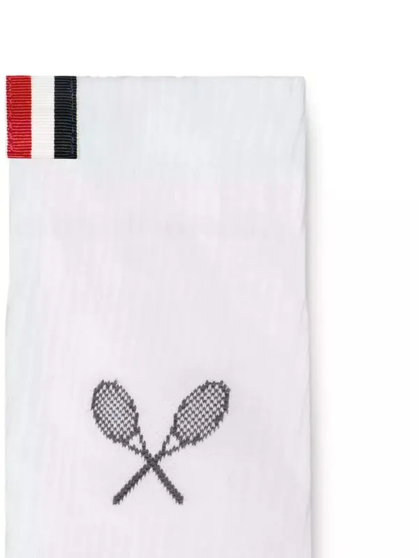 Thom Browne Tennis Racquet Mid-calf Socks