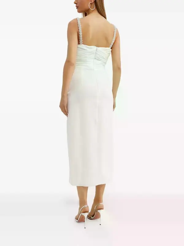 SELF-PORTRAIT Crystal-embellished Slit Midi Dress
