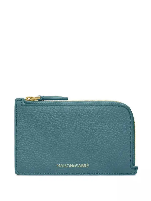 MAISON DE SABRE Pebbled Zip Card Holder - Blue