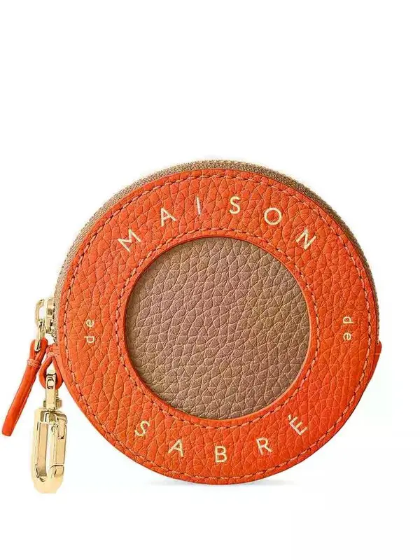 MAISON DE SABRE Zip Round Leather Coin Purse - Orange