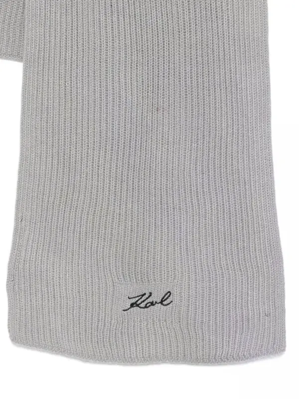 Karl Lagerfeld Ribbed Logo Scarf