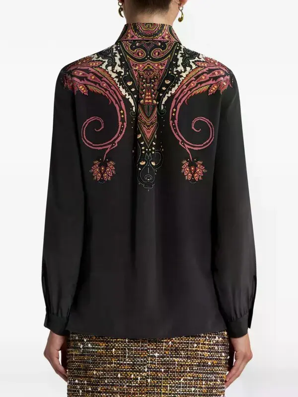 Etro Paisley-print Silk Shirt - Black