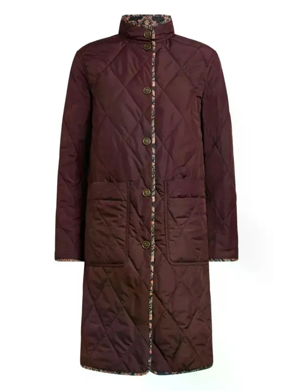 Etro Floral Paisley-motif Quilted Coat - Brown