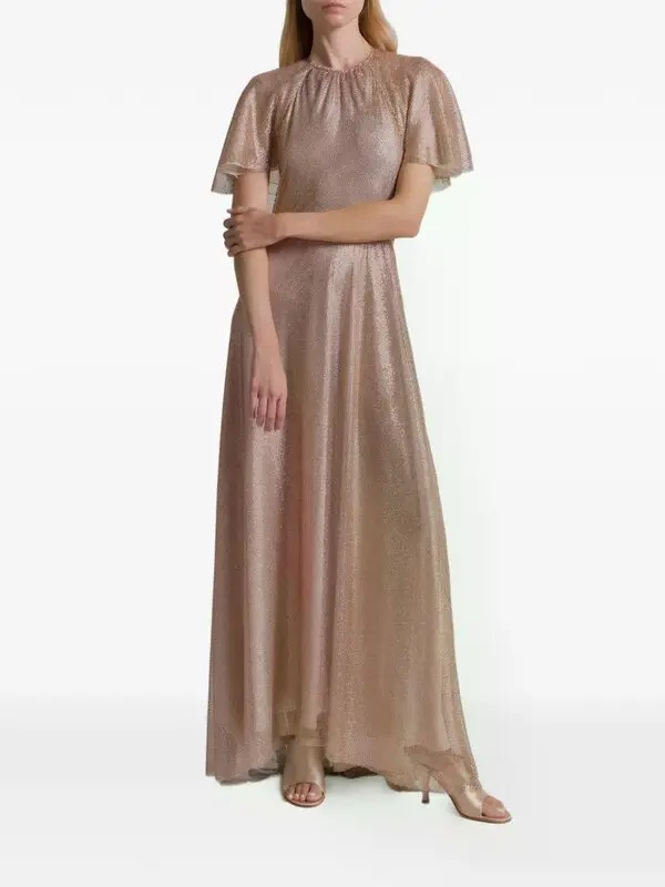 Alberta Ferretti Flutter-sleeve Maxi Dress
