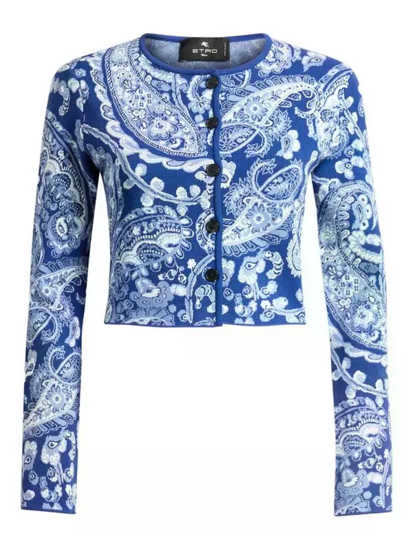Etro Jacquard Paisley-motif Cardigan - Blue