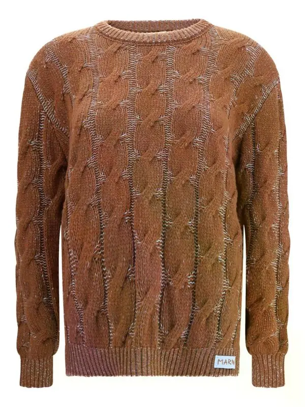 Marni Long-sleeved Cable-knit Sweater - Brown