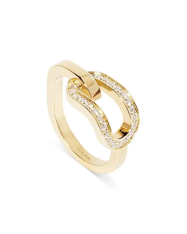 DINH VAN 18k Yellow Maillon Diamond Openwork Ring - Gold