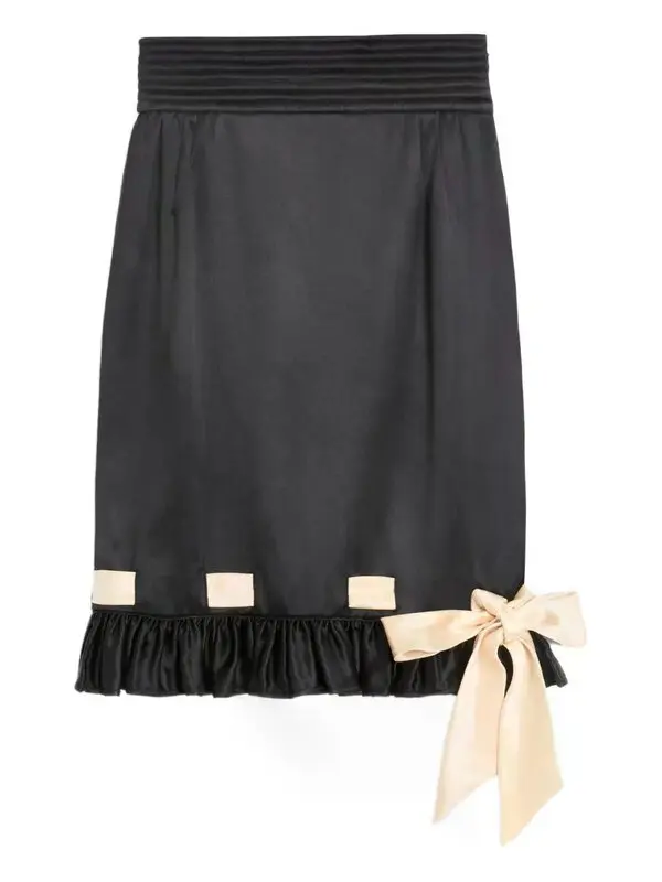 Valentino Garavani Bow-detailed Ruffled Skirt - Black