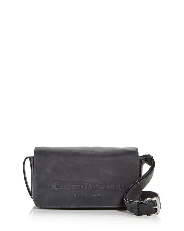 Alexander Wang Punch Flap Leather Crossbody Bag - Distressed