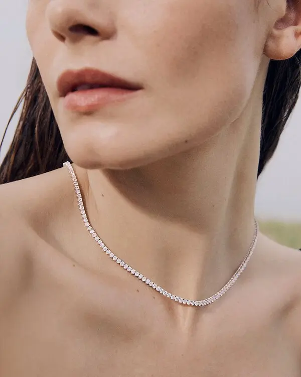 Bloomingdale'S Diamond Tennis Necklace 8.0 Tcw - Yellow Gold