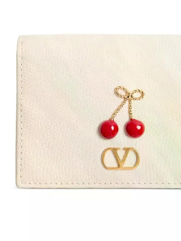Valentino Garavani Cherryfic Leather Wallet - Neutrals